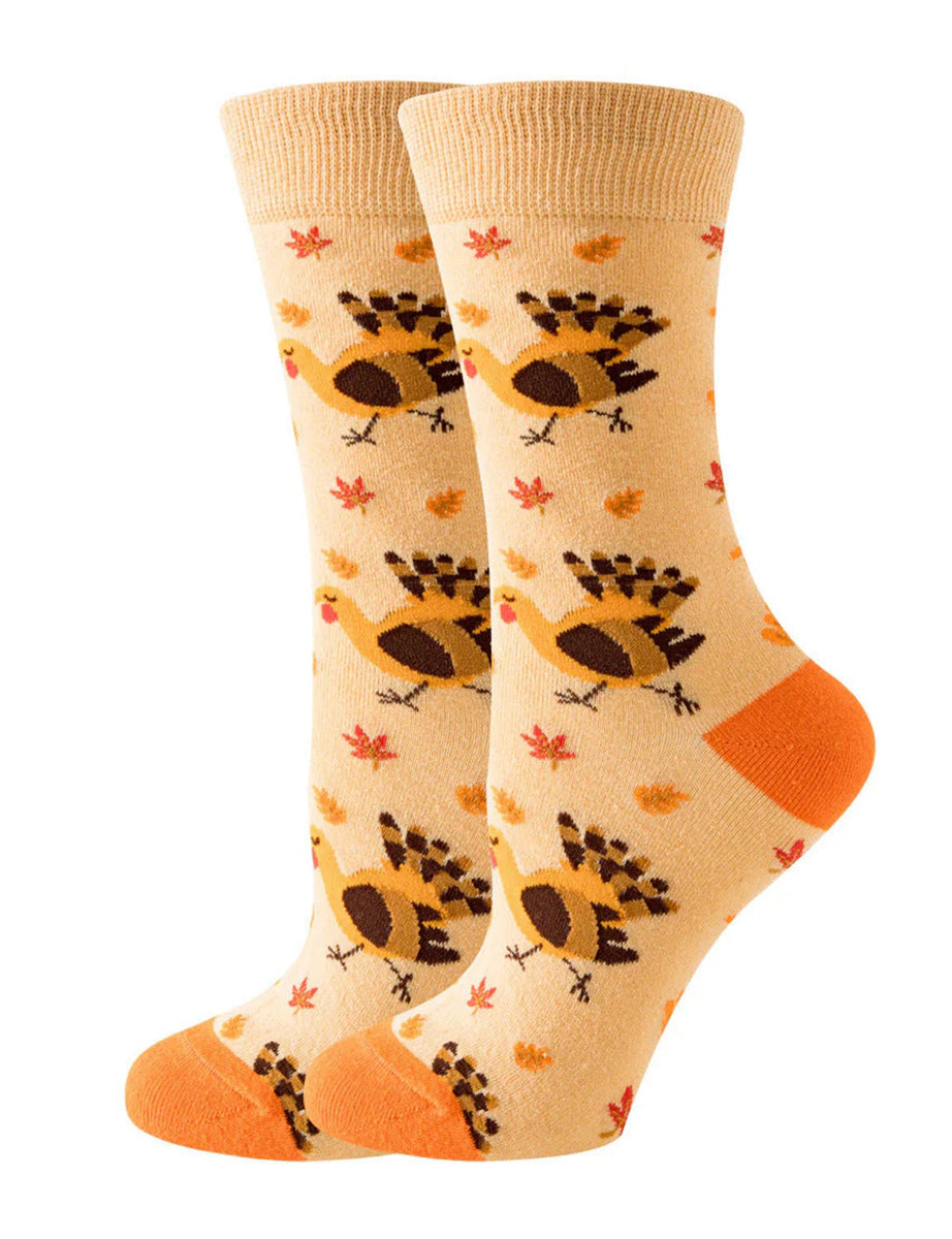 Turkey Funny Print Festival Party Holiday Thanksgiving Day Cotton Sock ...